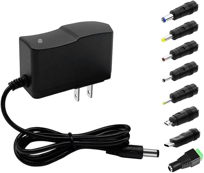 Amazon.com: 9V 1A DC Power Supply Adapter 9V Power Cord 100V-240V AC to ...