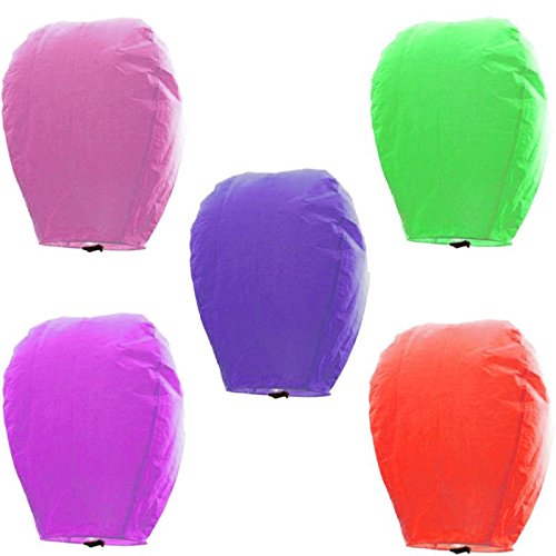 ARV Crafts 5 Piece Multicolor Handmade Paper Sky Lantern-002 : Amazon ...