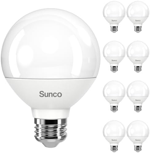 Sunco 8 Pack G25 LED Light Bulbs, Globe Vanity Lights for Bathroom High ...