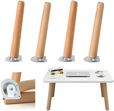 NUACOS Furniture Legs Wooden, 40cm Wood Sofa Legs Set of 4, Wooden Legs ...