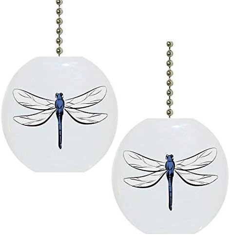 Set of 2 Dragonfly Solid Ceramic Fan Pulls - Ceiling Fan Pull Chains ...