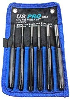 US PRO Tools PIN Punch Set 6pc Parallel Pin Metric Punch Tool Set 2.5mm ...