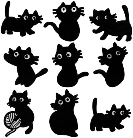 GroveEss Cat Face Iron on Patch for Clothes,Cute Embroidered Ironable ...