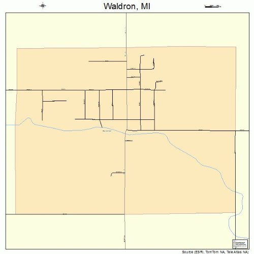 Large Street & Road Map of Waldron, Michigan MI - Printed poster size ...