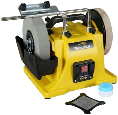 WoodSkil 8"" Low Speed Wet Sharpening System,1.1Amp Water Cooled ...
