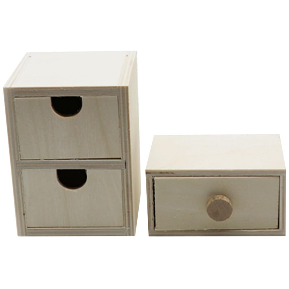 Amazon.com: EXCEART 2pcs Unfinished Wooden Drawer Box Unpainted Plain ...