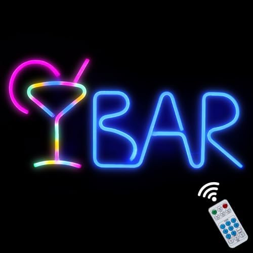 iKefe LED Neon Bar Sign Light up Beer Cocktail, 8 Lighting Modes with ...