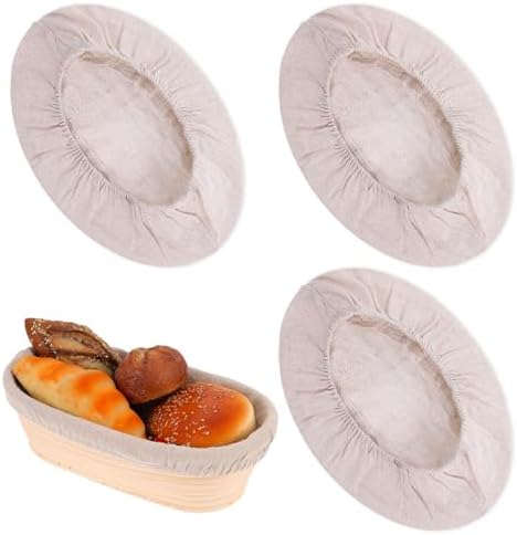 Amazon.com: 6Pcs Bread Proofing Basket Cloth Liner 3 Pieces Oval and 3 ...