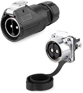 CNLINKO 2 Pin 50Amp Power Industrial Circular Connector, Male Plug ...
