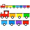 Amazon.com: Train Bulletin Board Cutouts 4 Inches Assorted Color Train ...