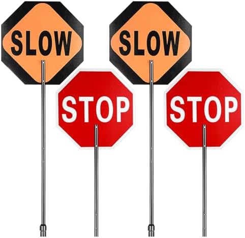 Amazon.com: 2 Pcs Stop Slow Sign with 60 Inch Telescopic Stretchable ...