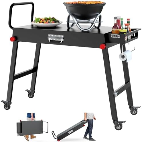 Amazon.com: NUUK Outdoor Folding Grill Cart 31" x 17" Portable Movable ...
