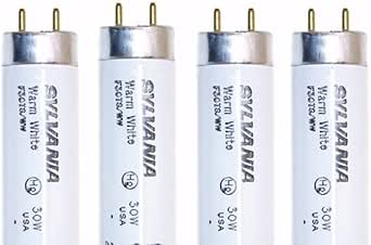 SYLVANIA (4 Tubes) 23701 - F30T8/WW Straight T8 Fluorescent Tube Light ...