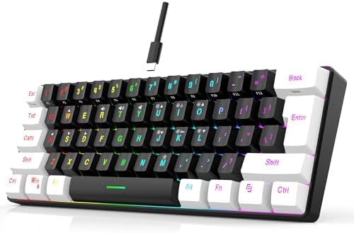 Amazon.com: 7KEYS Wired 60% Gaming Keyboard, Mini 60 Percent Keyboard ...