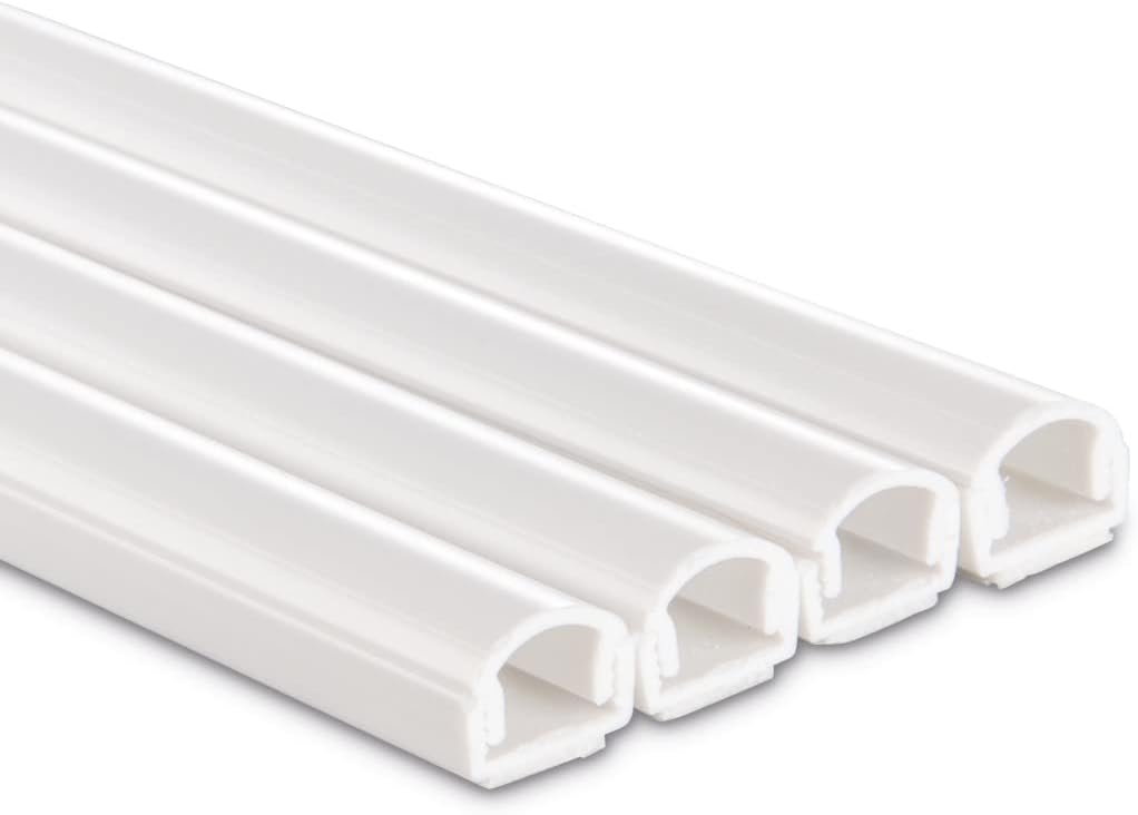 Mini Cache-Câble Goulotte de Câbles Kit de Gestion des Câbles Blanc ...