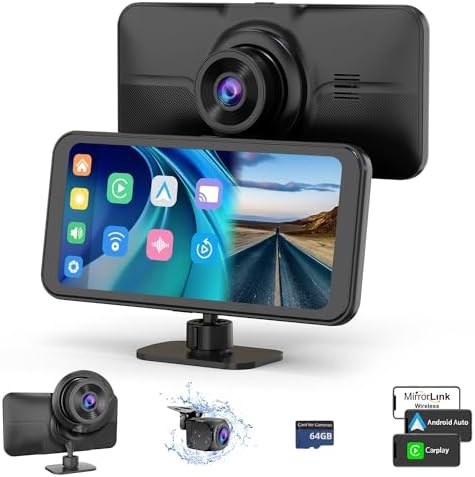 Amazon.com: Wireless Car Play Screen for Cars, 4K Dashcam 1080P Backup ...