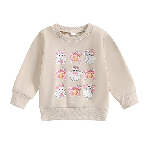 ZyHwShine Toddler Baby Girl Halloween Outfit Hey Boo Pumpkin Sweatshirt ...