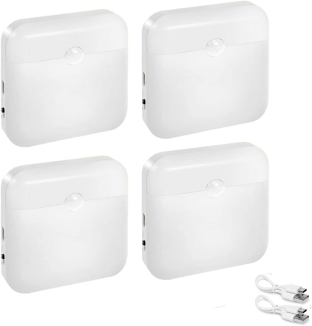 Motion Sensor Light Indoor,Mini Rechargeable Night Light,Dusk to Down ...