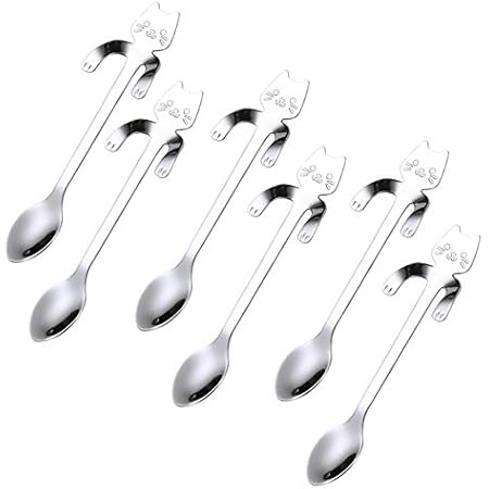 Amazon.com: 6 PCS Cat Spoon Coffee Tea spoon Set, ESRISE Stainless ...