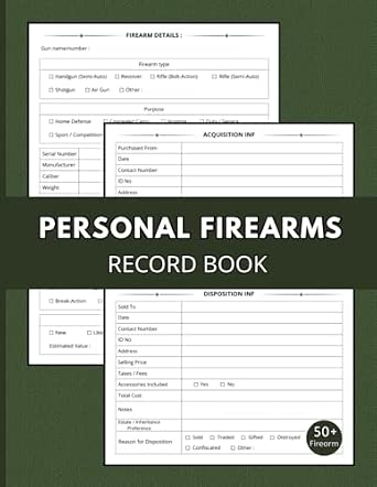 Personal Firearms Record Book: A Detailed Firearm Log Book for ...