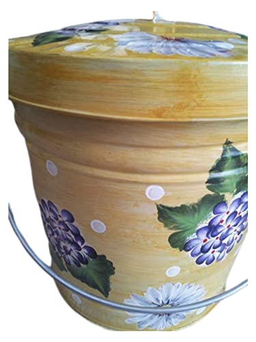Amazon.com: 6 Gallon Hand Painted Decorative Trash Can Garbage Can ...