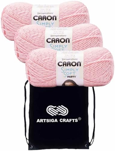 Amazon.com: Caron Simply Soft Party Yarn (3-Pack) Snow Sparkle H97PAR-1
