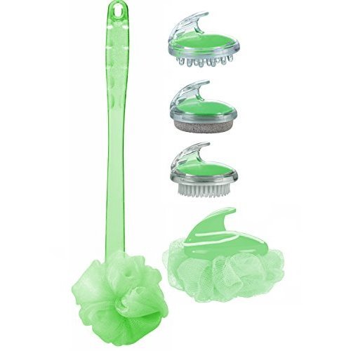 Buy Bath And Shower Set 5 Piece Set - Long Handle Body Washer, Hand ...