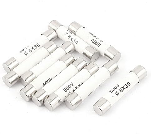 10 Pcs 500V 1A Low Breaking Capacity Cartridge Ceramic Fuses 6x30mm ...