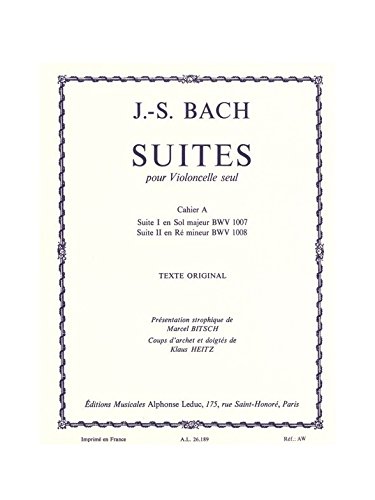 Amazon.com: JOHANN SEBASTIAN BACH: CELLO SUITES (A): 9790046261893 ...