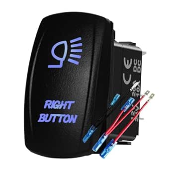 12V/24V Blue Light Illuminated Button Rocker Fit for Switch High Low ...