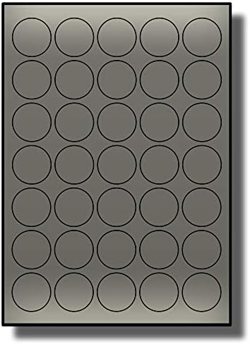 Label Planet® 35 Per Page/Sheet, 5 Sheets (175 ROUND METALLIC SILVER ...