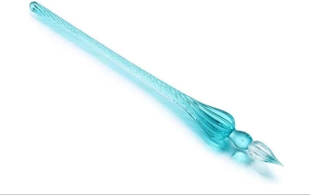 Amazon.com : Galepromot Peacock Blue Glass Dip Pen Vintage Glass Dip ...