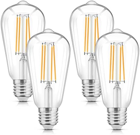WIHTU LED Filament Light Bulbs, Bright Vintage 6W LED Edison Bulbs ...