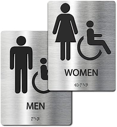 Amazon.com : ADA-Mark Modern Restroom Sign for Business - ADA Compliant ...