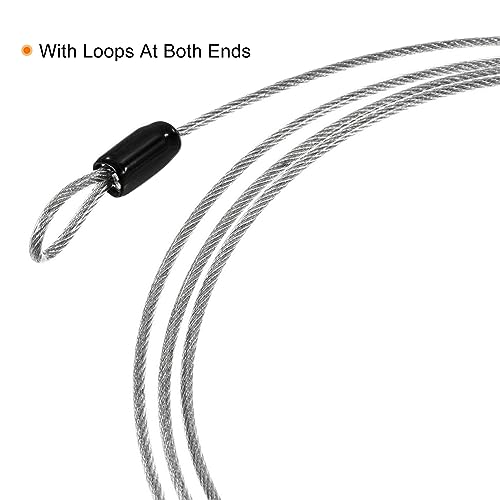 PATIKIL Security Steel Cable 2.5mm x 1.5m/4.92ft Coated Luggage Lock ...