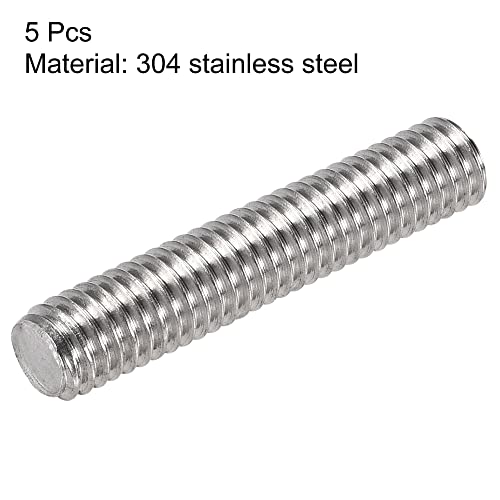 uxcell Lot de 5 tiges entièrement filetées M6 x 30 mm en acier ...