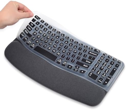 Amazon.com: imComor Large Print Keyboard Cover for Logitech Wave Keys ...