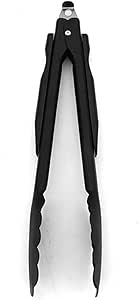 Amazon.co.jp: Cooking 1pc Stainless Steel Food Barbecue Black Tongs Pan ...