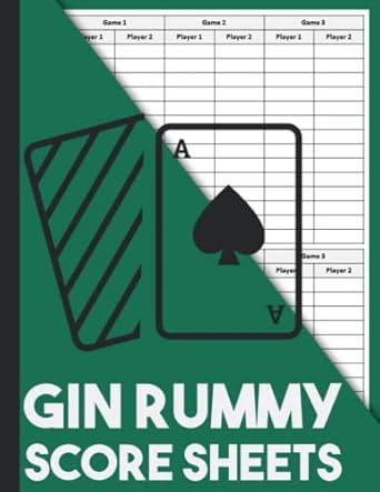 Gin Rummy Score Sheets: Gin Rummy Score Pads for Scorekeeping, Gin ...