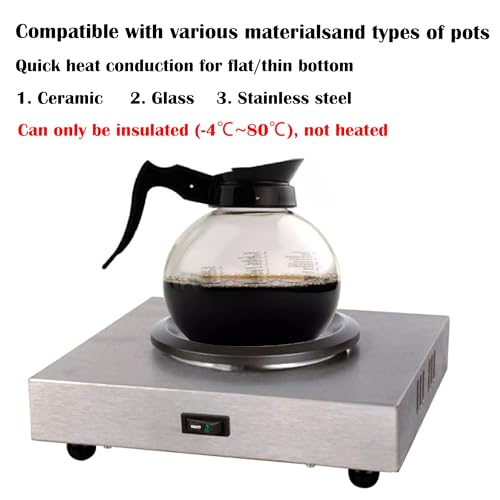 OwnLifeYF Commercial Coffee Warmer, 60W Single Burner Decanter Warmer ...