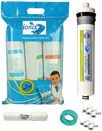 Ionix Ro Service kit with RO Membrane 80 GPD, Carbon Filter & Sediment ...