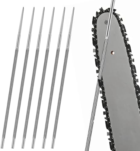 FANNAS Forged Steel Metal File, Pack of 6 Round Chainsaw Files 5/32 ...