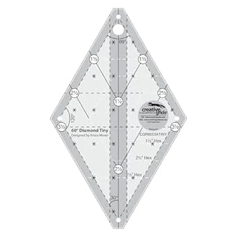 Amazon.com: Creative Grids 60 Degree Tiny Diamond Ruler – CGR60DIATINY ...