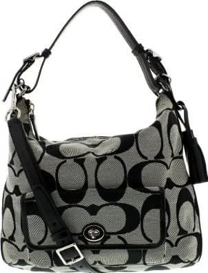 Amazon.com: Coach Legacy Signature Courtenay Hobo 22392 (SV/Black White ...