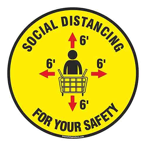 buysafetyposters.com - Social Distancing of 6 Feet Floor Sign in ...