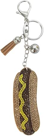 ARFUKA Hot Dog Keychain Full Crystal Rhinestone Keyrings Key Chains ...