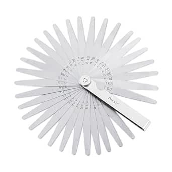 Amazon.com: Dasqua 32 Blades Feeler Gauges 0.03-1.00mm Tapered Feeler ...