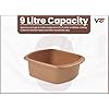 VR7 Plastic Washing Up Bowl Rectangular Rose Gold Washing Bowl for Sink ...