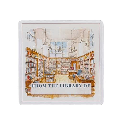 Amazon.com: Bookplates Self-Adhesive, Mid Century Modern Library Book ...