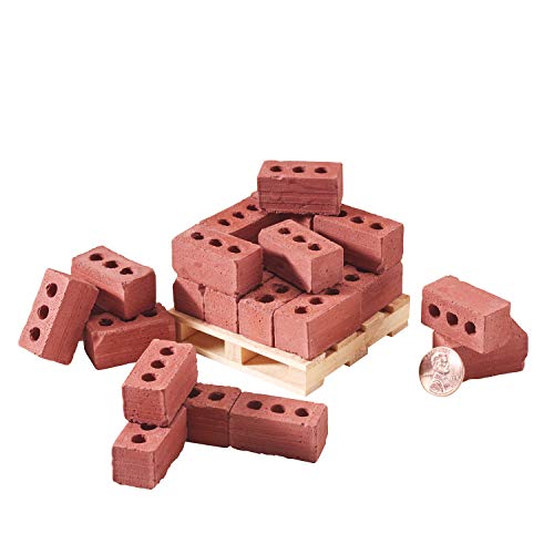 Mini Materials 1:6 Scale Mini Red Bricks with Pallet 24 Pack Hardware ...